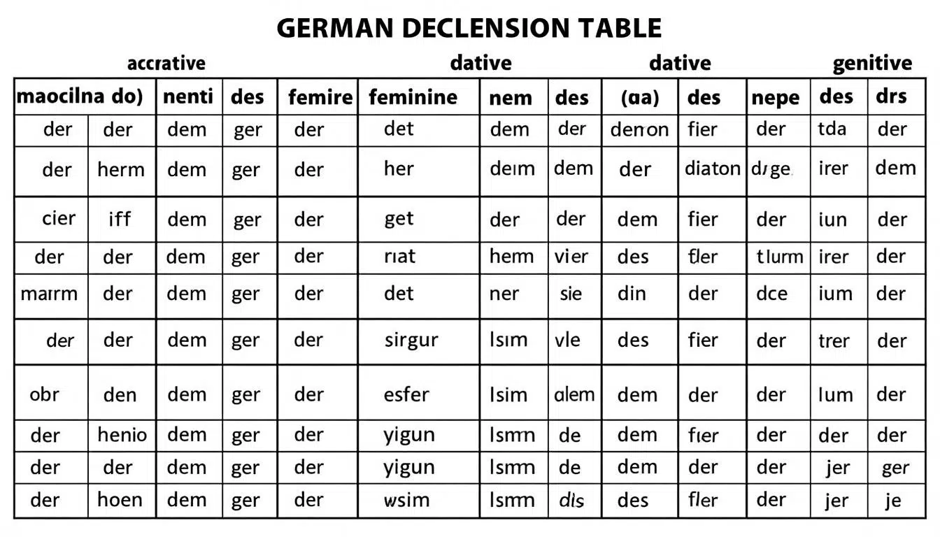 Les Tableaux Des D clinaisons De L allemand Pour Faciliter Votre